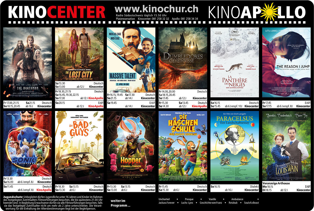Wochenendeprogramm - Aktuelles - KinoChur, Kinocenter und Kino Apollo