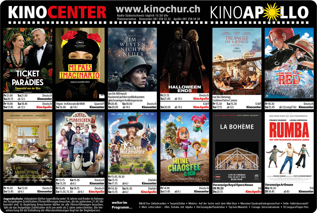 Kinoprogramm Freitag - Sonntag - Aktuelles - KinoChur, Kinocenter und ...